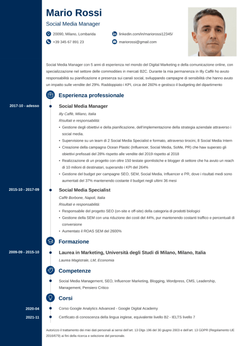 28 modelli di curriculum vitae da compilare: modello di CV 2024