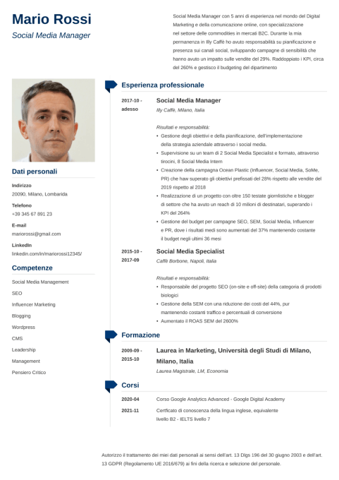 28 modelli di curriculum vitae da compilare: modello di CV 2024
