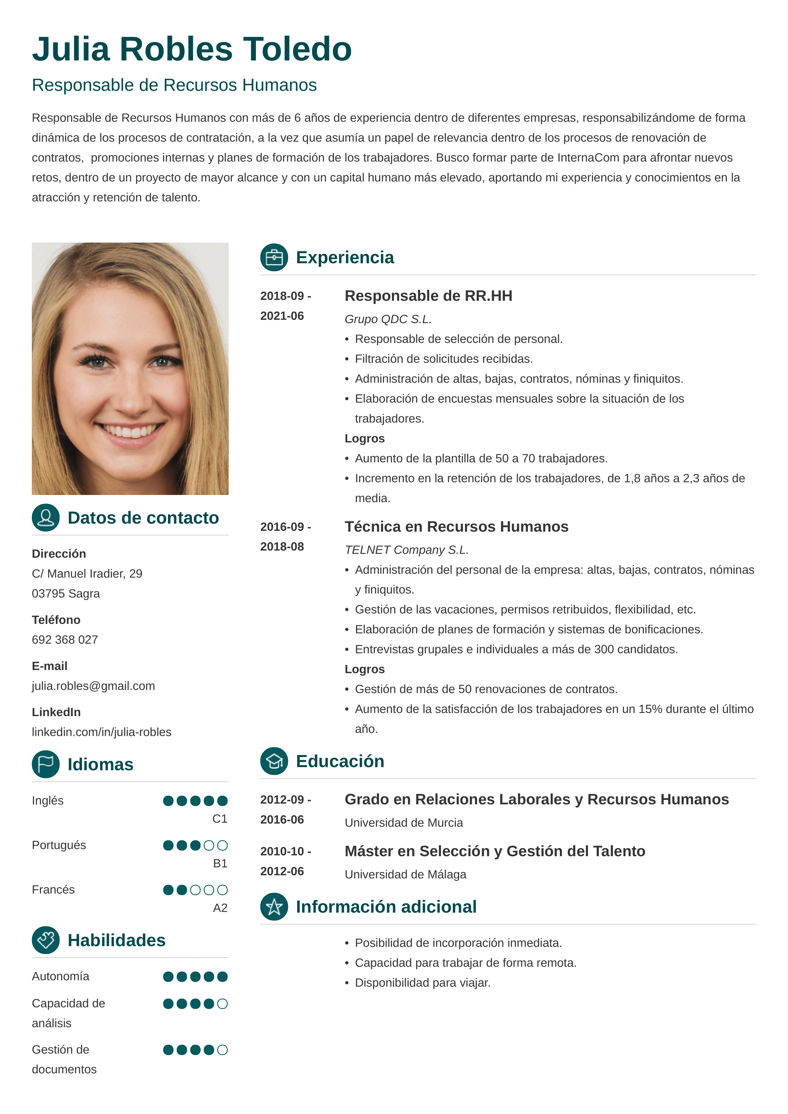 Editor de Currículum Online: Crea tu propio CV en Línea