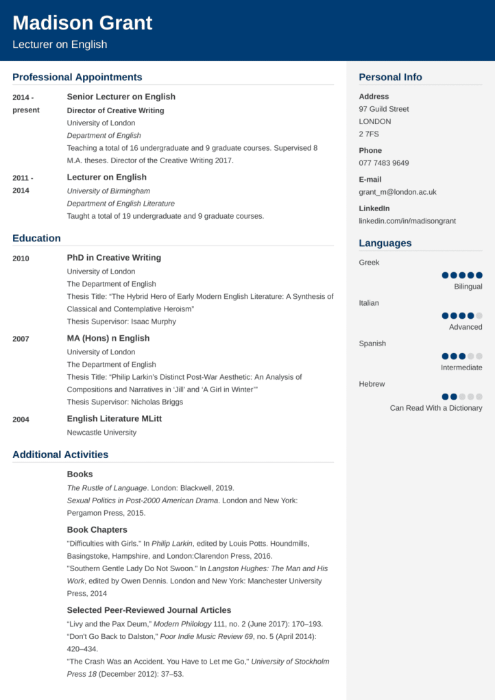 Good CV Examples & Sample CVs for the UK