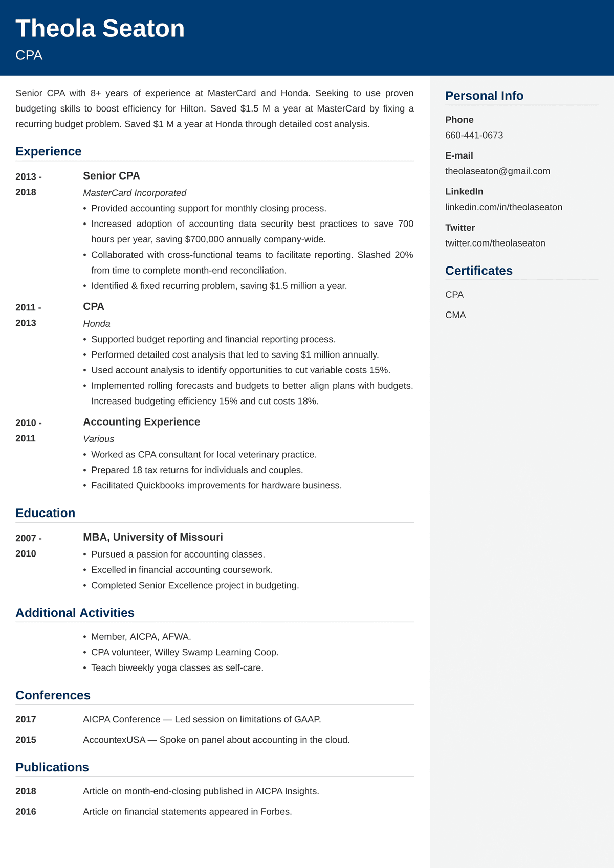 Accounting CV Examples And 25 Writing Tips