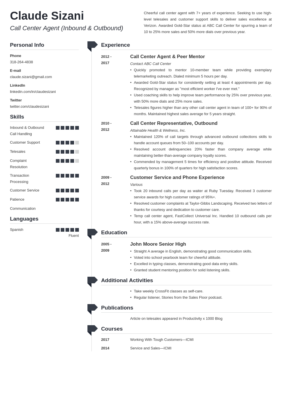 Call Centre CV Sample—25+ Examples and Writing Tips
