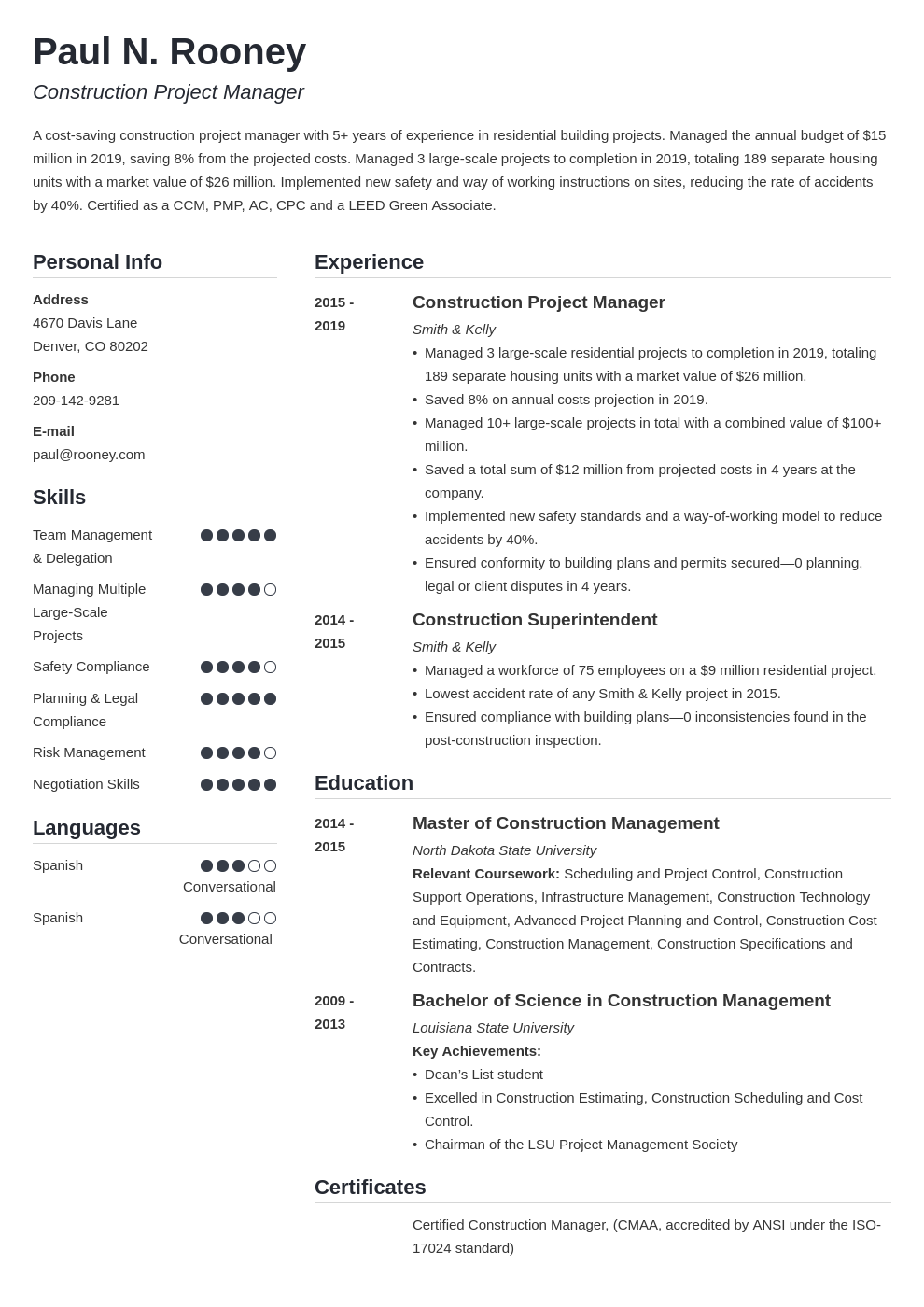 Construction Project Manager Resume Sample And Tips Construction Project Manager Resume Sample And Tips