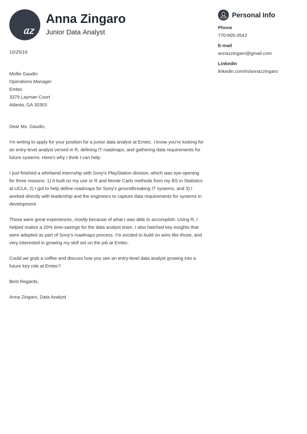 Cover Letter Data Analyst ZacharyHealy Blog