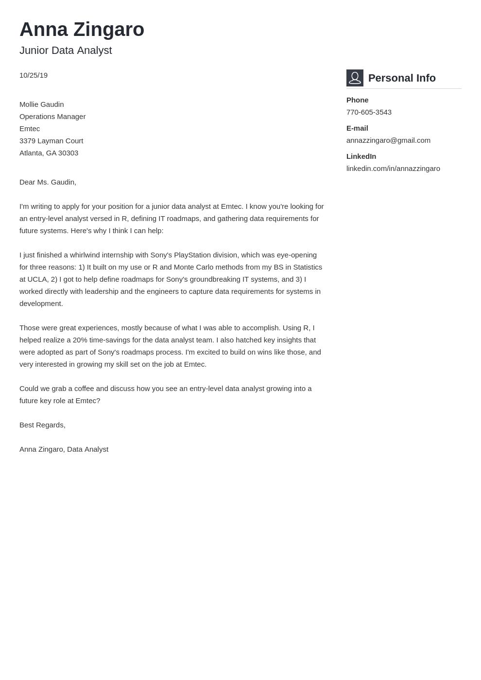 Cover Letter Data Analyst ZacharyHealy Blog