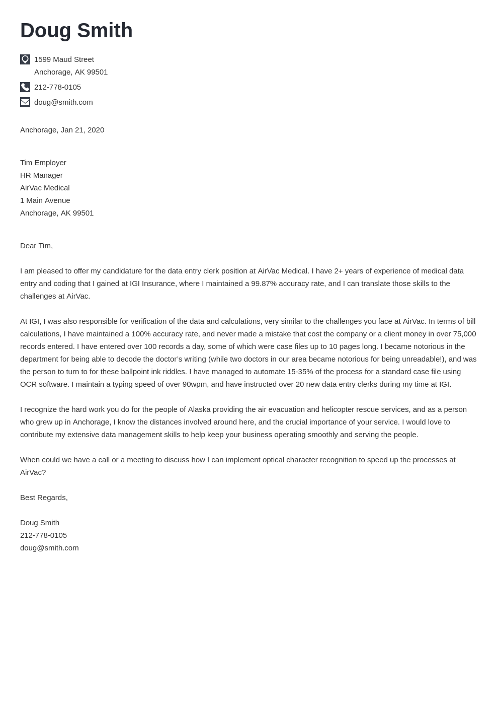 Data Entry Cover Letter Examples Template Entry Level 