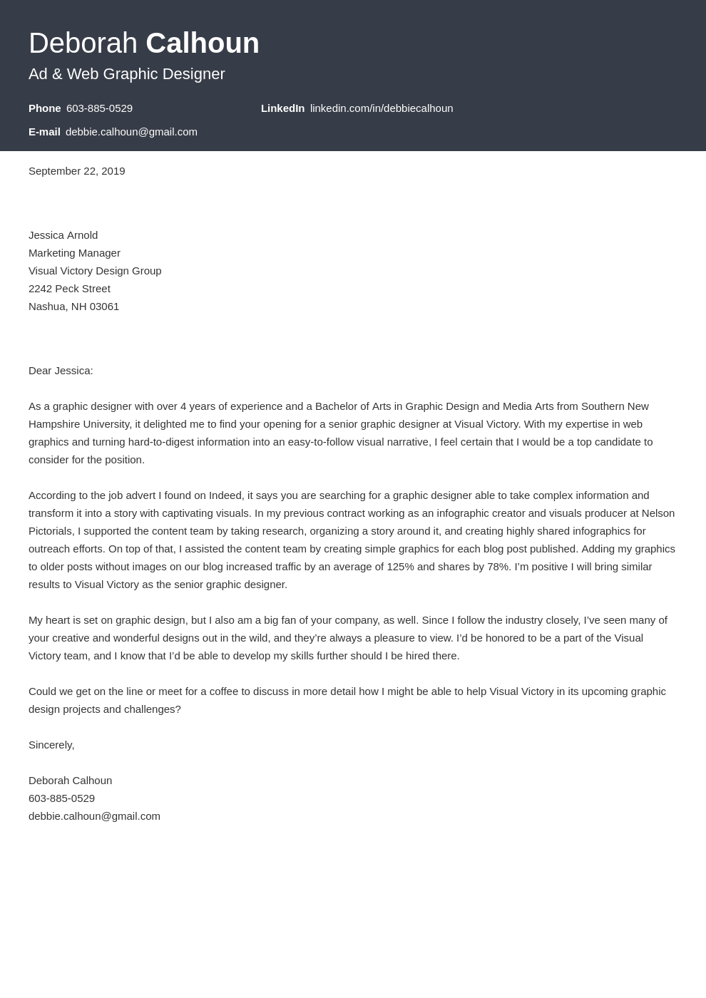 Graphic Designer Cover Letter Examples To Use In 2023