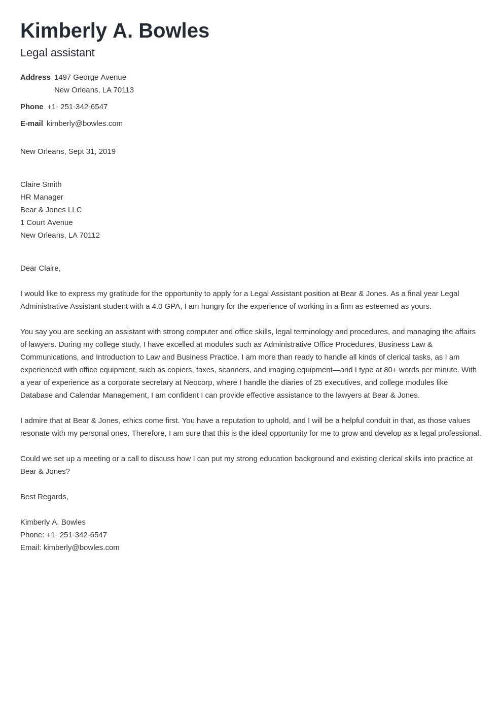 Paralegal Cover Letter Australia Karey Nevarez