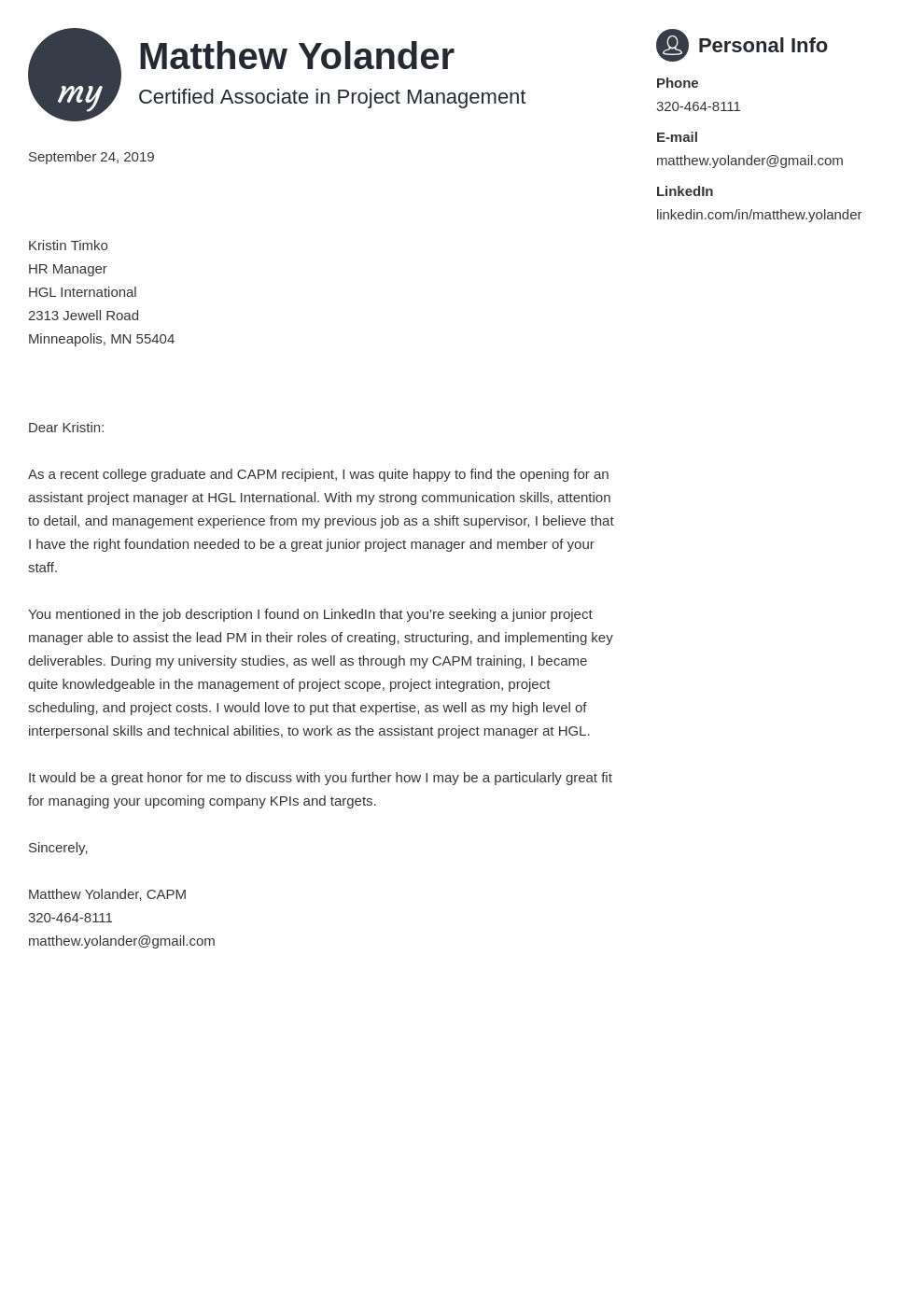 Project Manager Cover Letter Examples For 2023