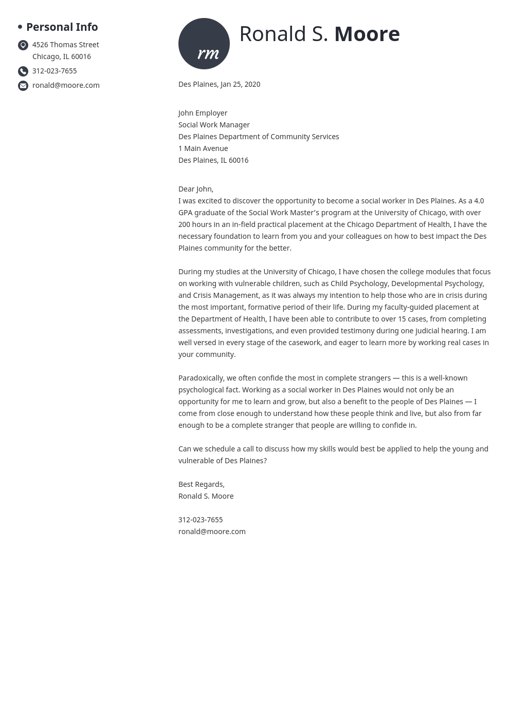 12 Social Service Cover Letter Cover Letter Example Cover Letter 