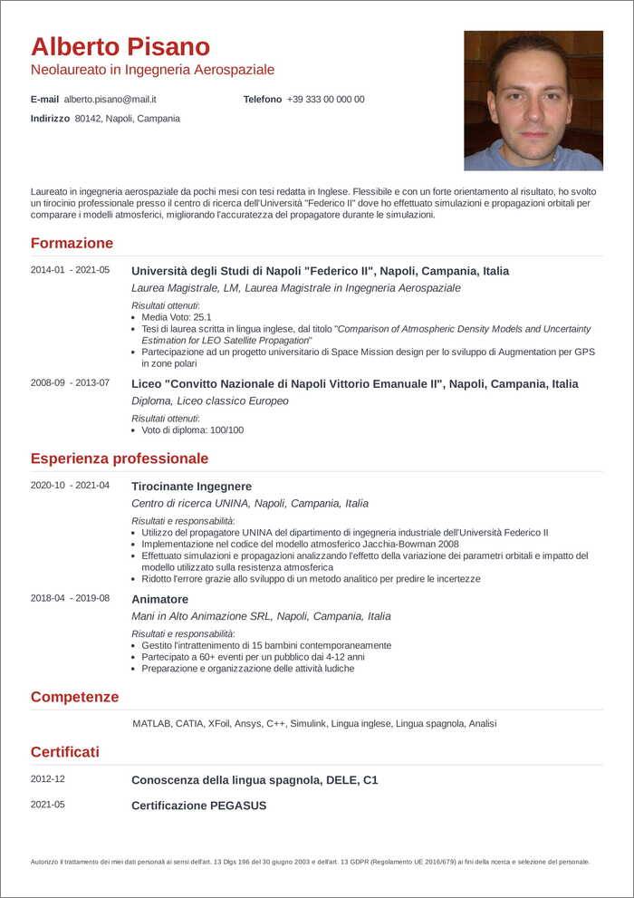 21 modelli curriculum vitae da compilare e scaricare PDF