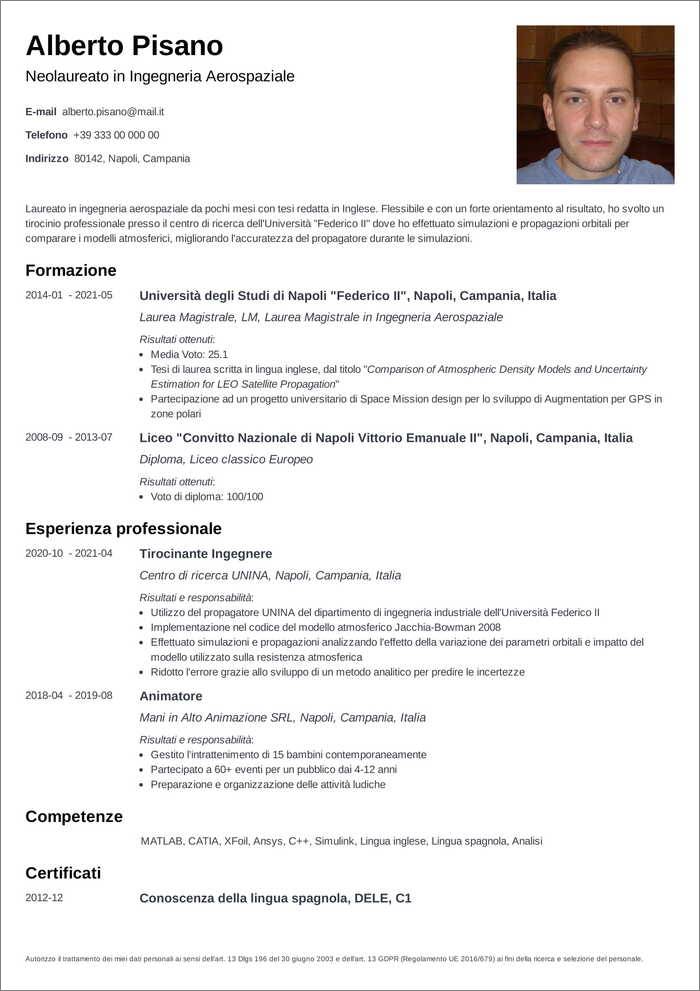 21 modelli curriculum vitae da compilare e scaricare PDF