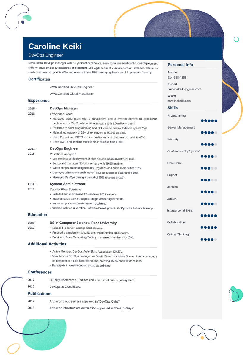 DevOps Resume Sample Template 25 Examples And Writing Tips