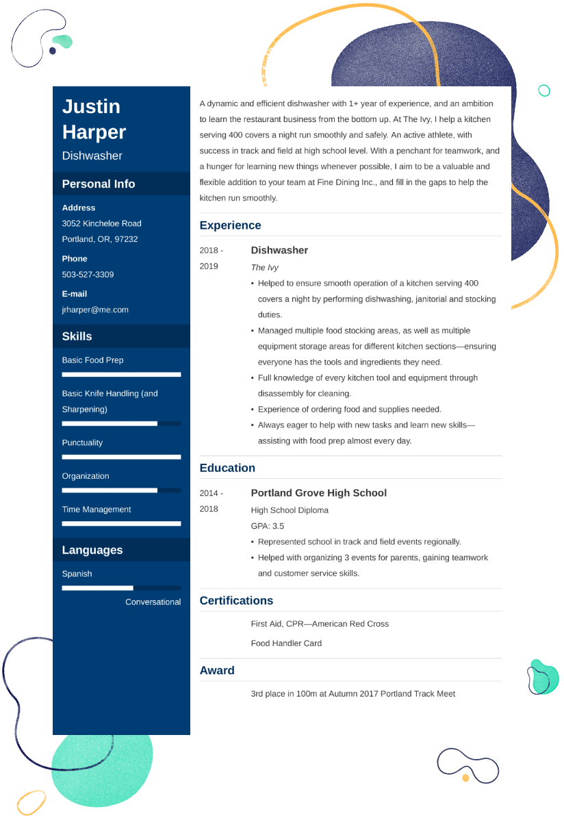 Kitchen Porter CV—Sample, Guide and Writing Tips