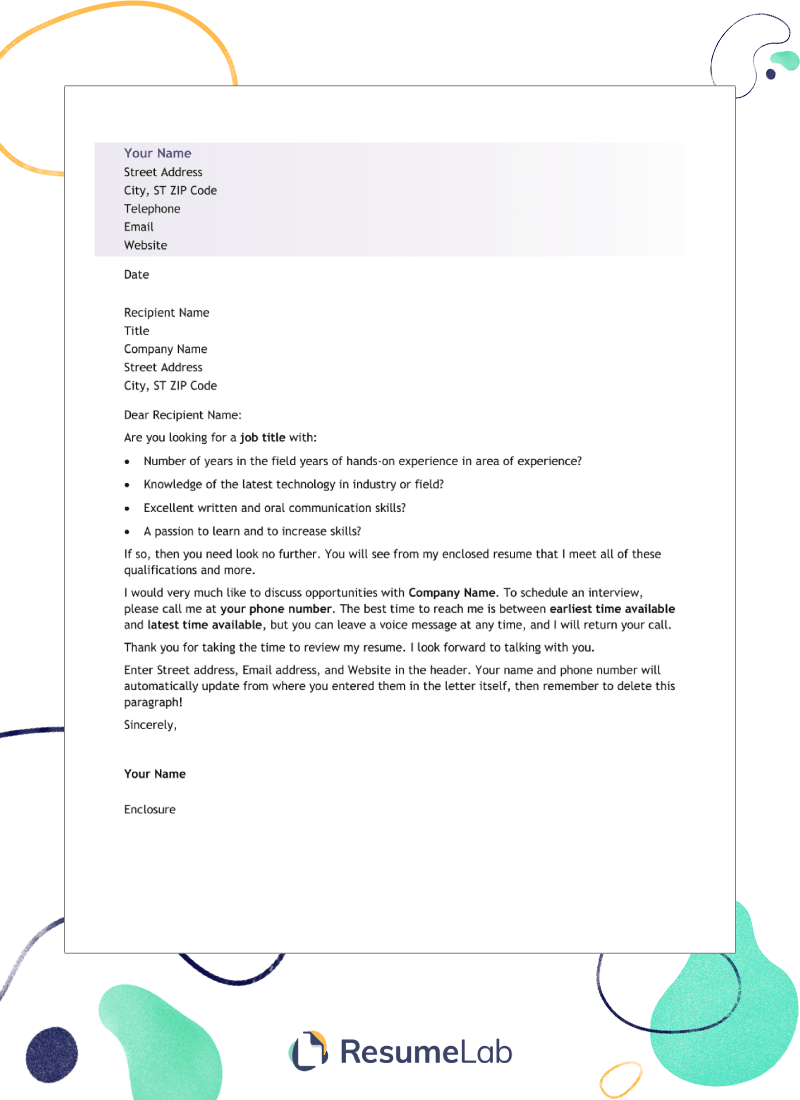 35 Cover Letter Templates To Try Right Now Free Premium 