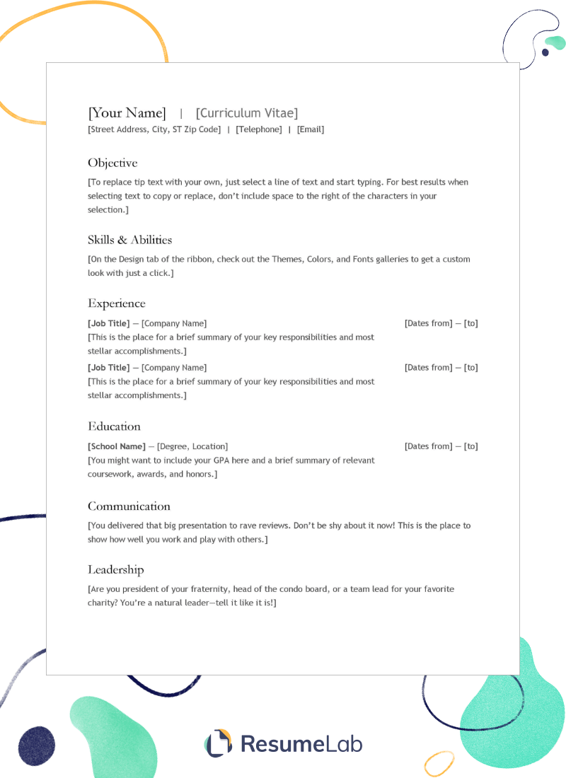 50+ Free CV Templates for Microsoft Word (Download Now)