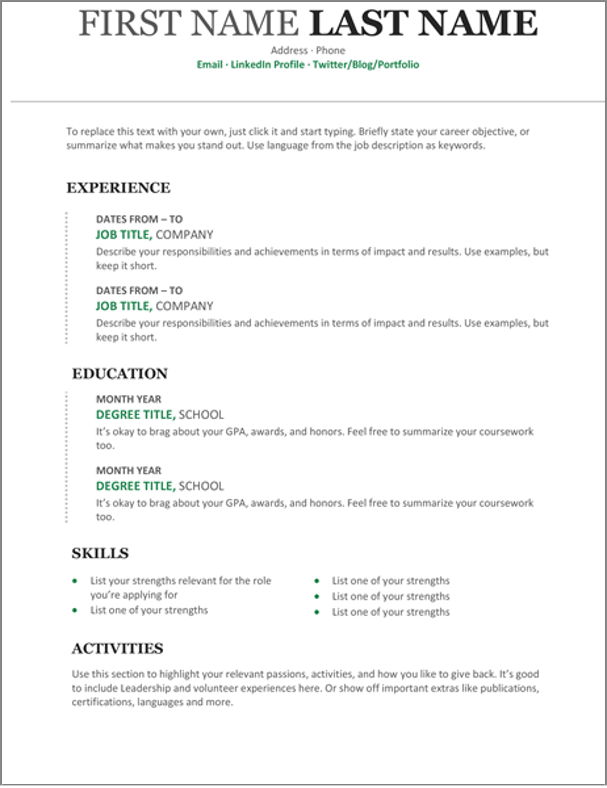 Free Google Docs Resume Templates To Download