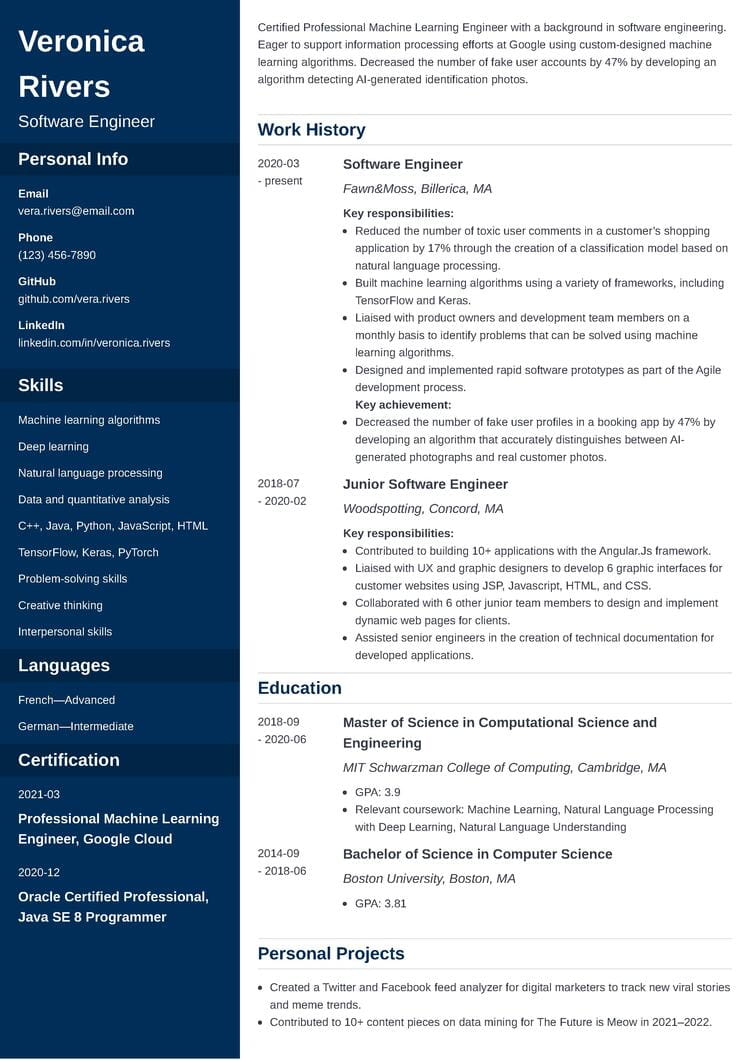 Google Resume Example Format Google XYZ Resume Tips 