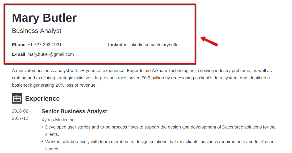 CV Header Examples Template And Ideas On Writing Headings CV Header Examples Template And Ideas On Writing Headings