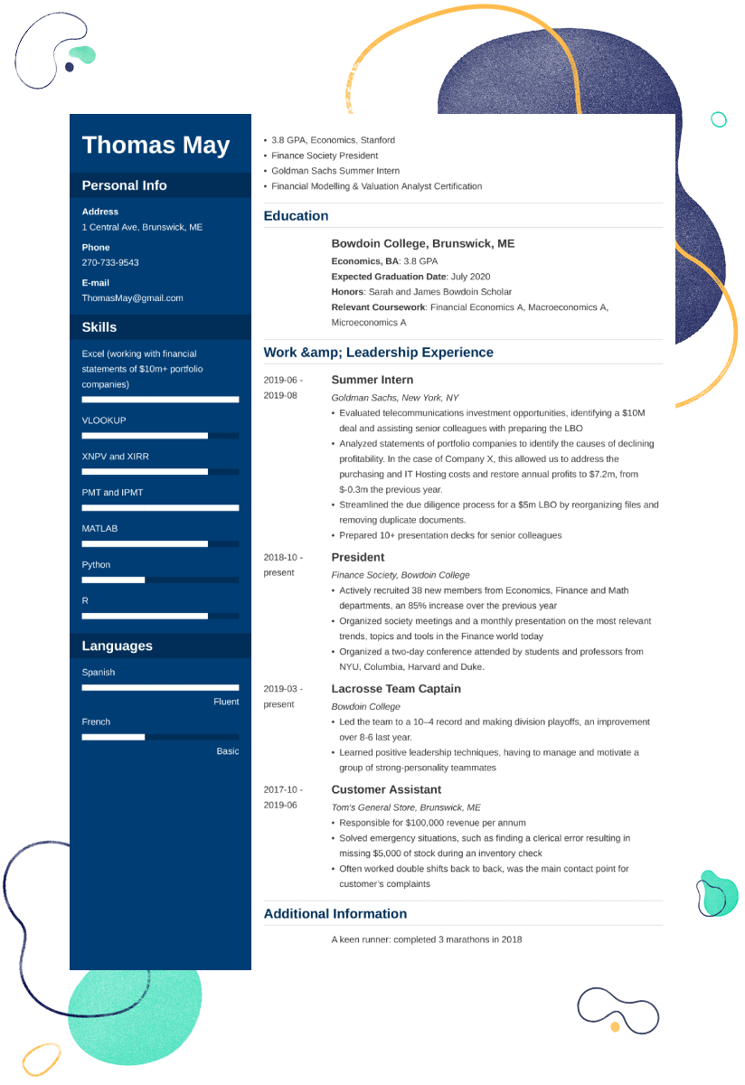 Investment Banking Resume Template & Examples for 2024