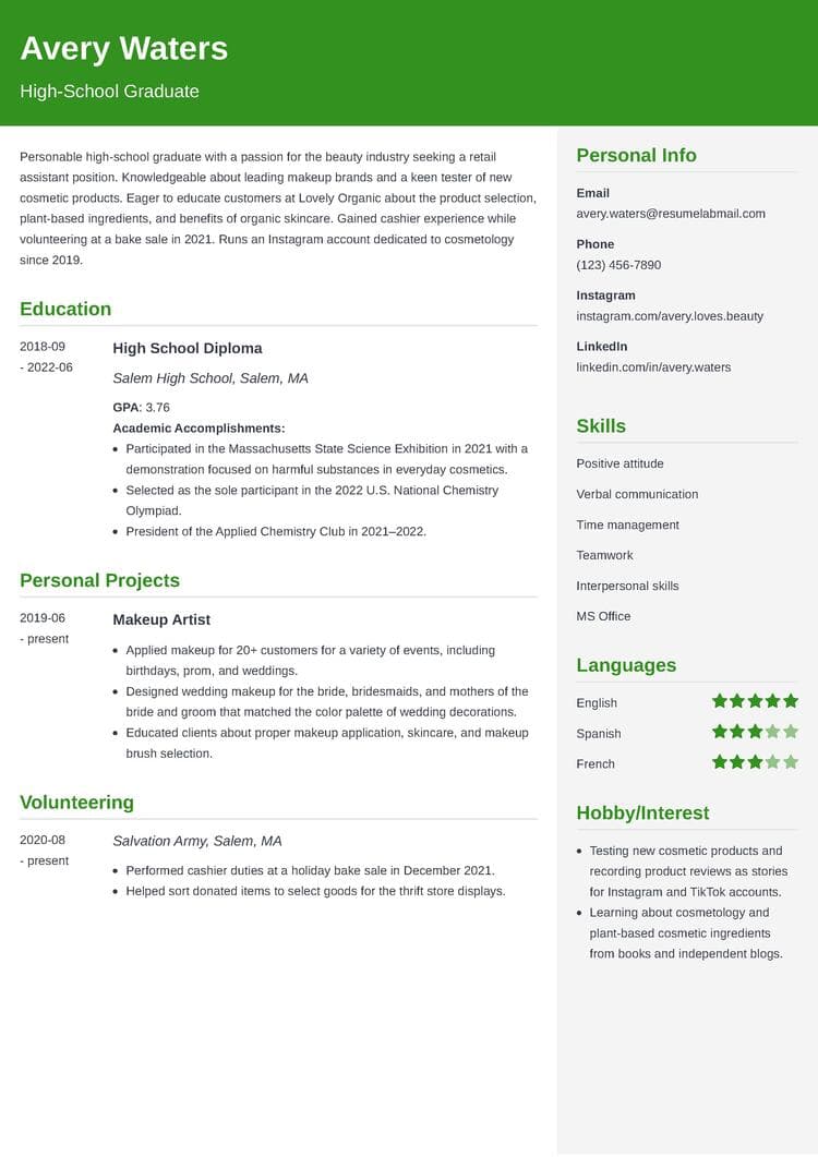 Little Work Experience Resume Template