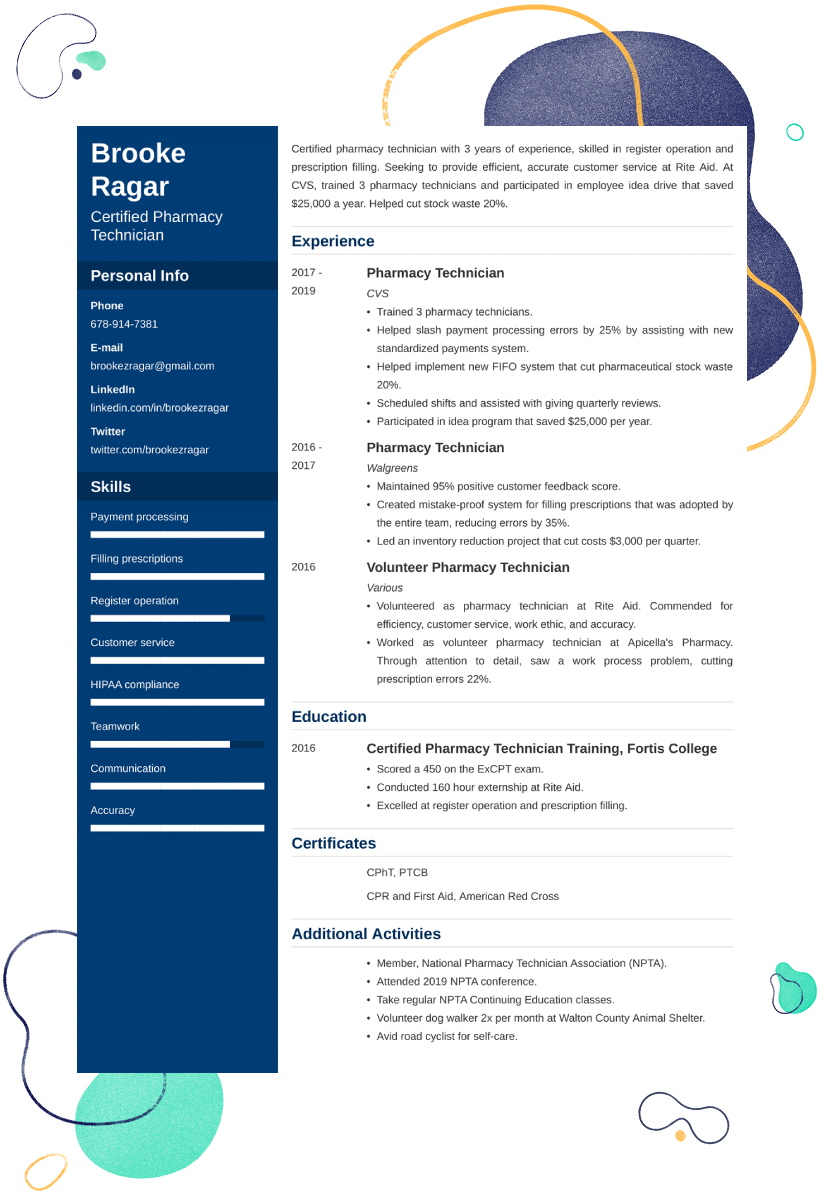 Pharmacy Technician CV Sample—20+ Examples and Writing Tips