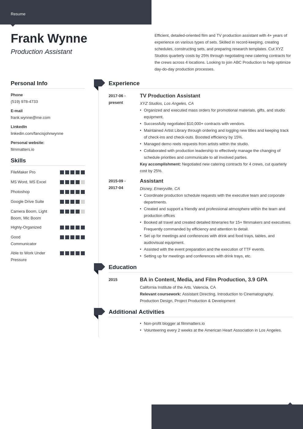 Production Assistant CV Sample 20 Writing Tips Production Assistant CV Sample 20 Writing Tips