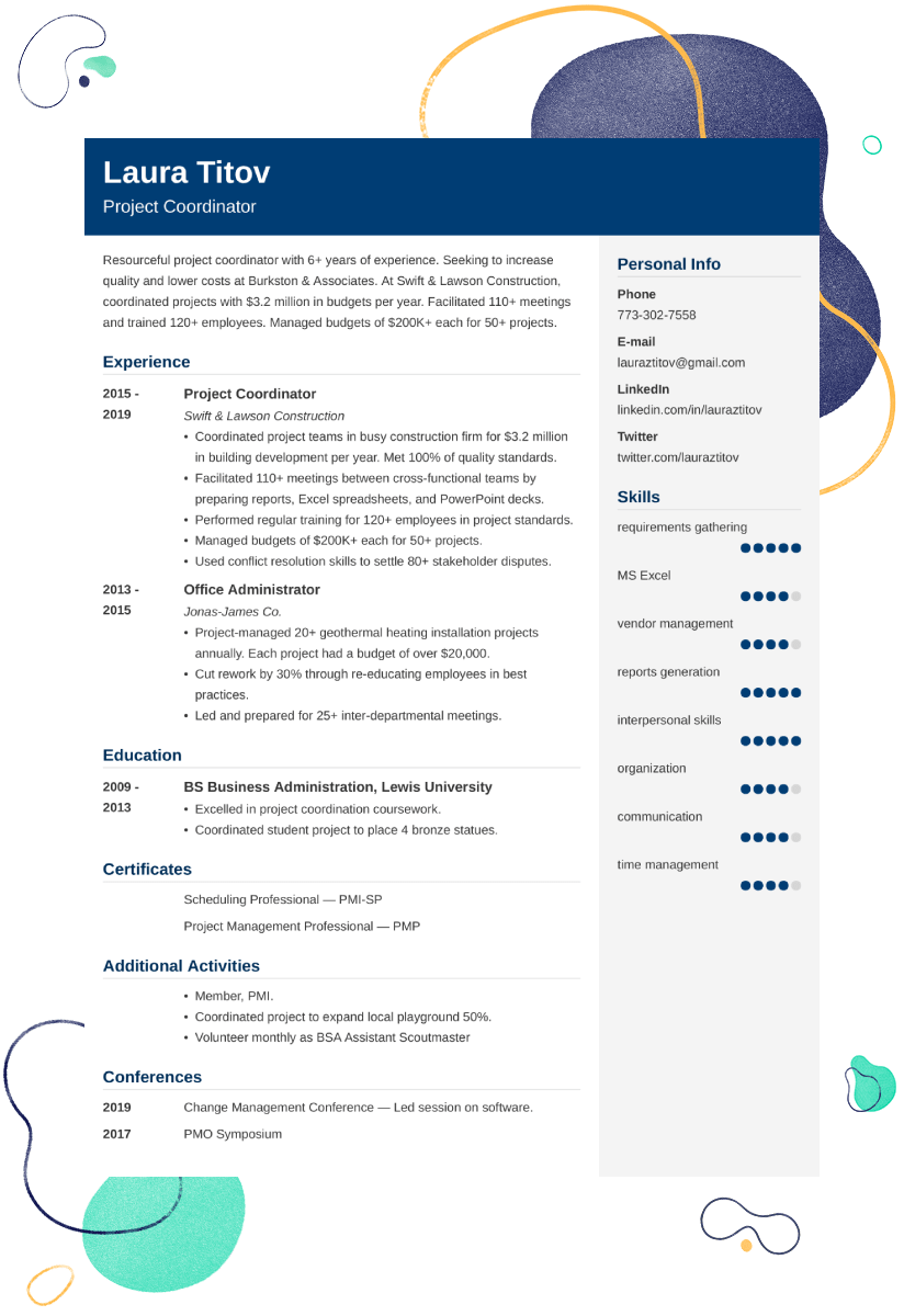Project Coordinator CV—Examples and 25+ Writing Tips