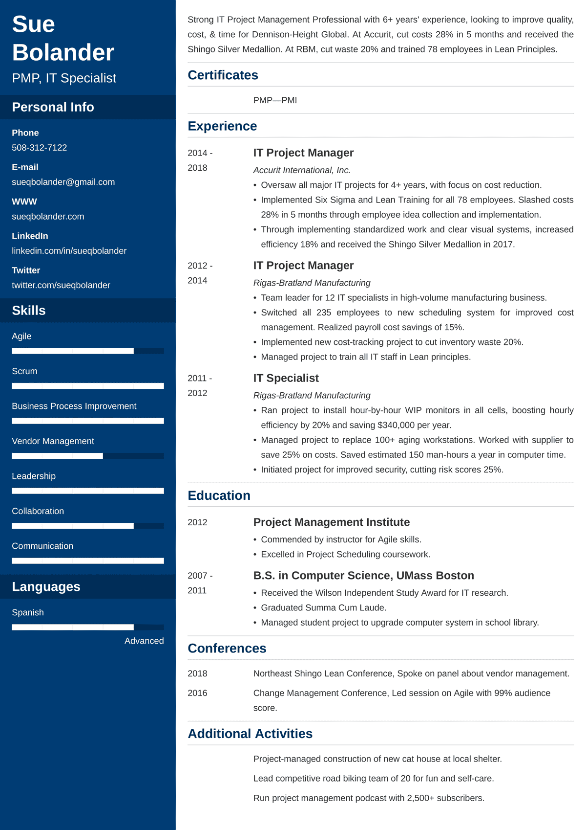 Project Manager CV Examples And Templates For The UK 2023 