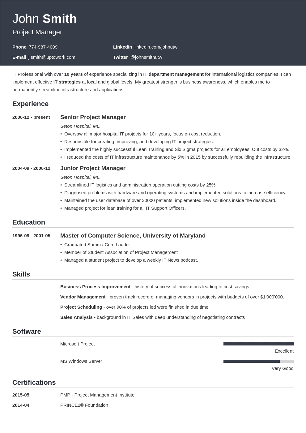 Resume Template ATS MosOp