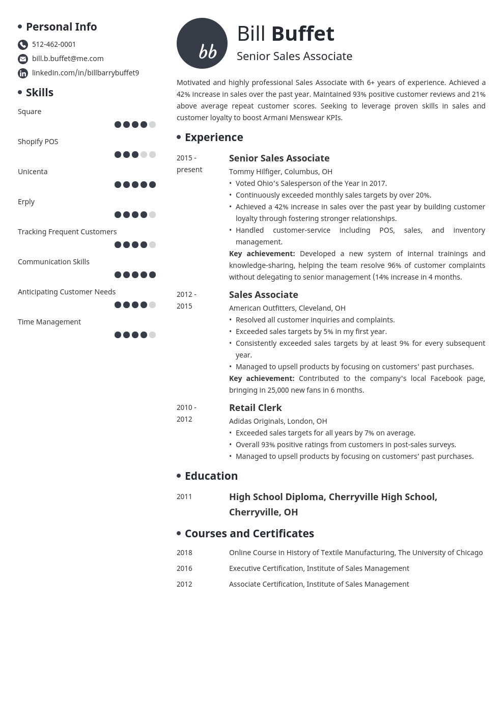 Sales Associate Resume Examples Job Description Skills 