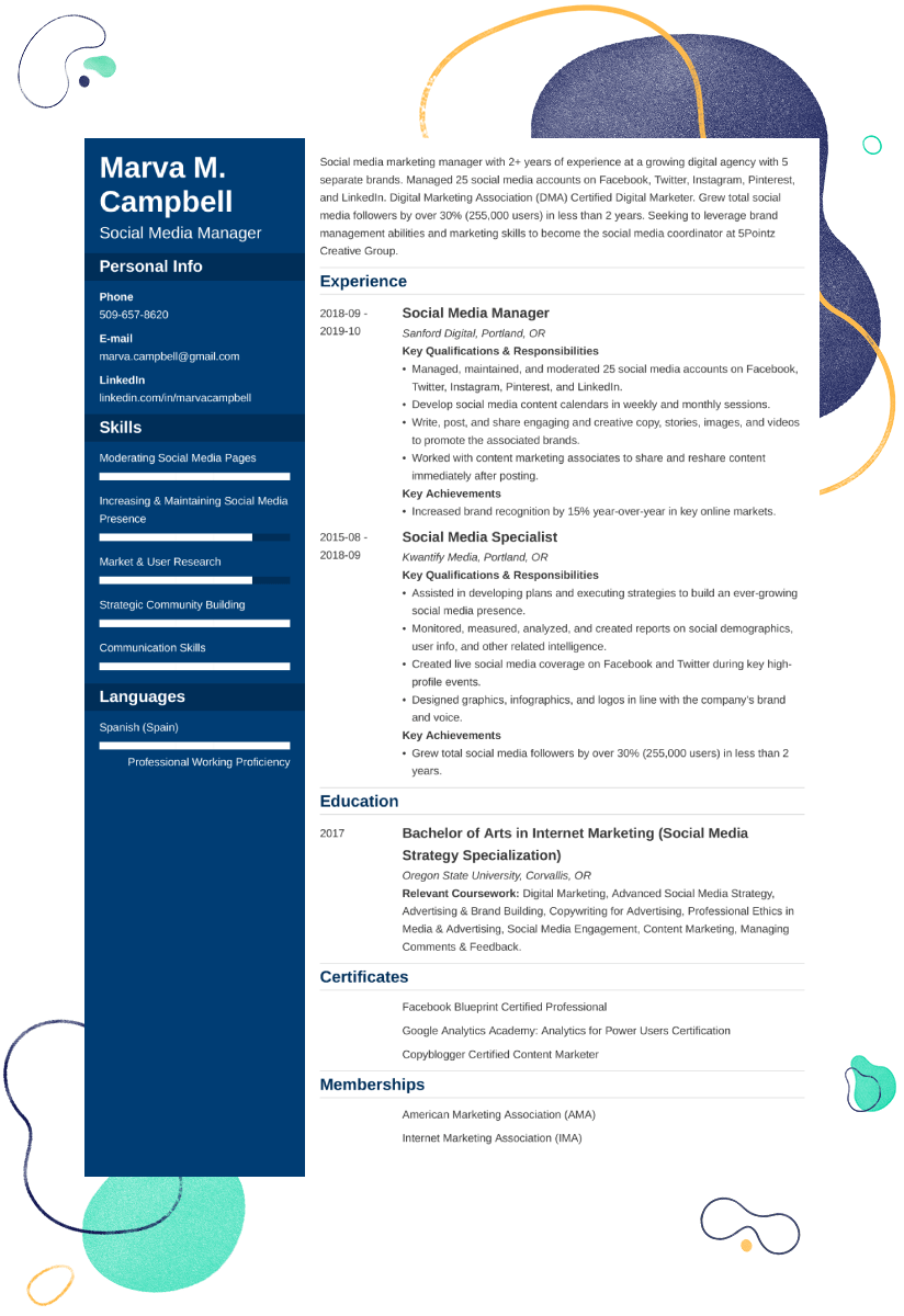 Social Media CV Examples And 25 Writing Tips social-media-cv-examples-and-25-writing-tips