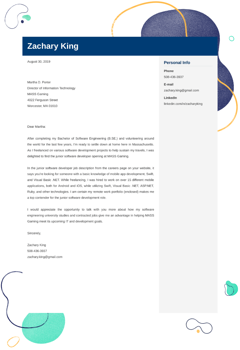 Software Engineer Cover Letter: Examples & Templates (2024)