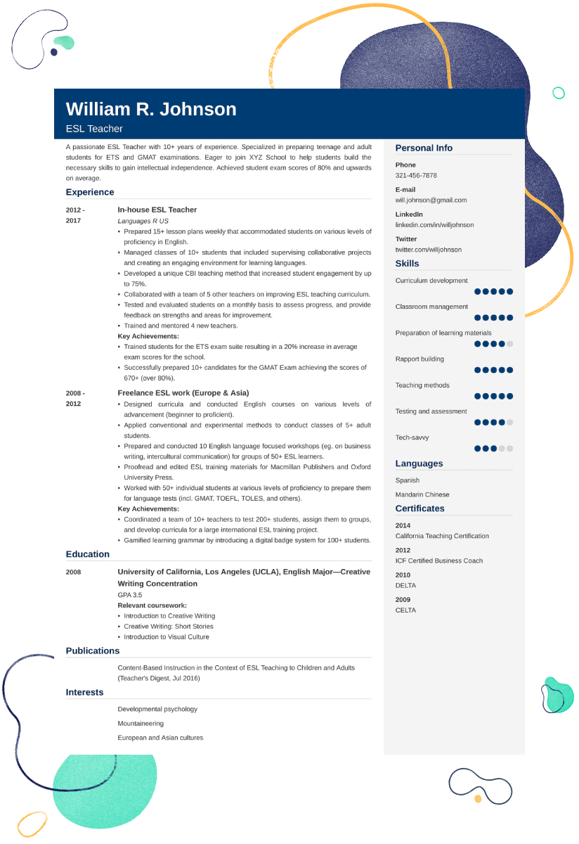 Professional Teacher CV UK Examples Template Tips In 2023
